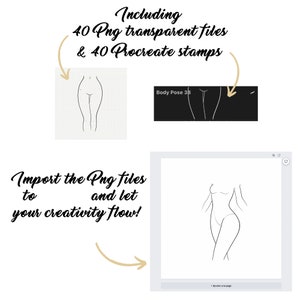 Procreate Brushes | Body Pose Part Stamps and PNG | Female Realistic ...