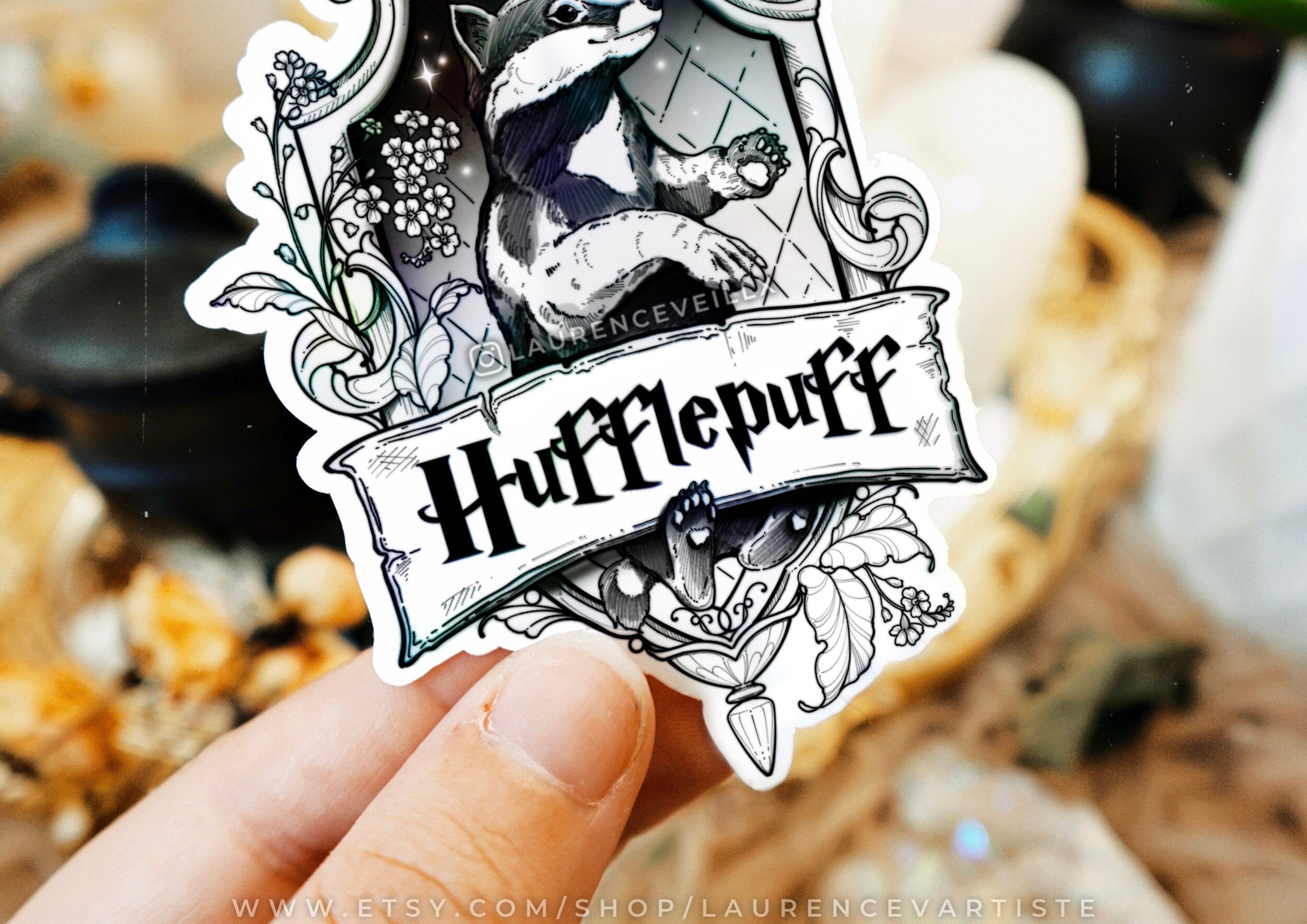 Holographic Sticker Hufflepuff House Emblem Hogwart School - Etsy Canada