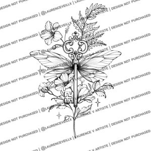 Tattoo Design for Women | Flying Key HP Inspired Fineline Tattoo Art ...