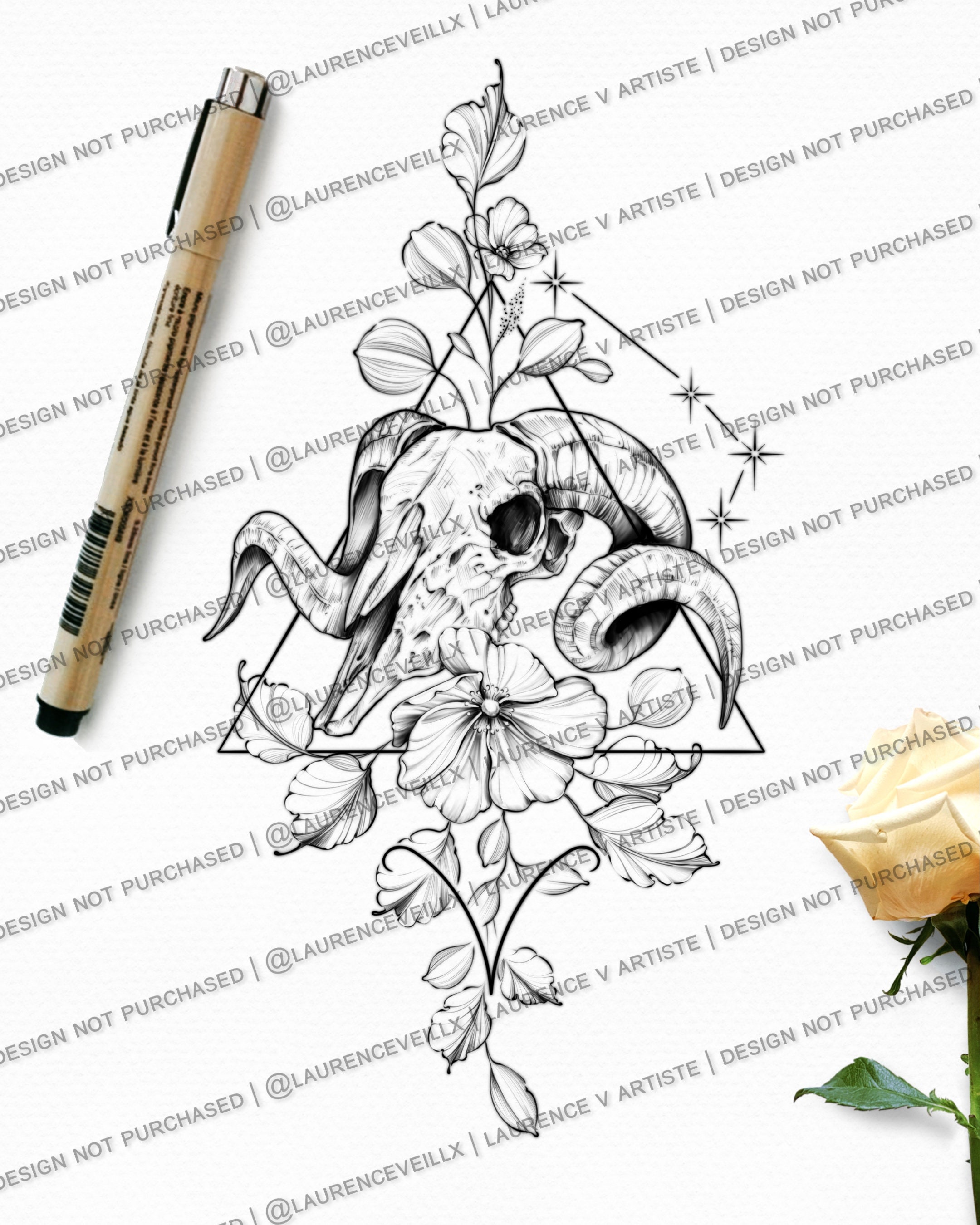 Aries Zodiac Tattoo Designs For Women