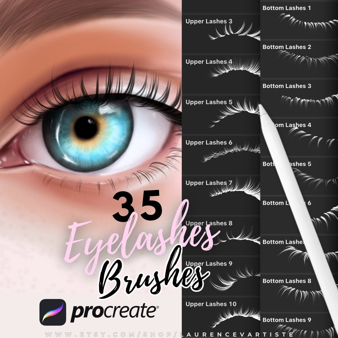 Procreate Brushes | Eye Lashes Eyeliner Makeup Portrait Face Stamps ...