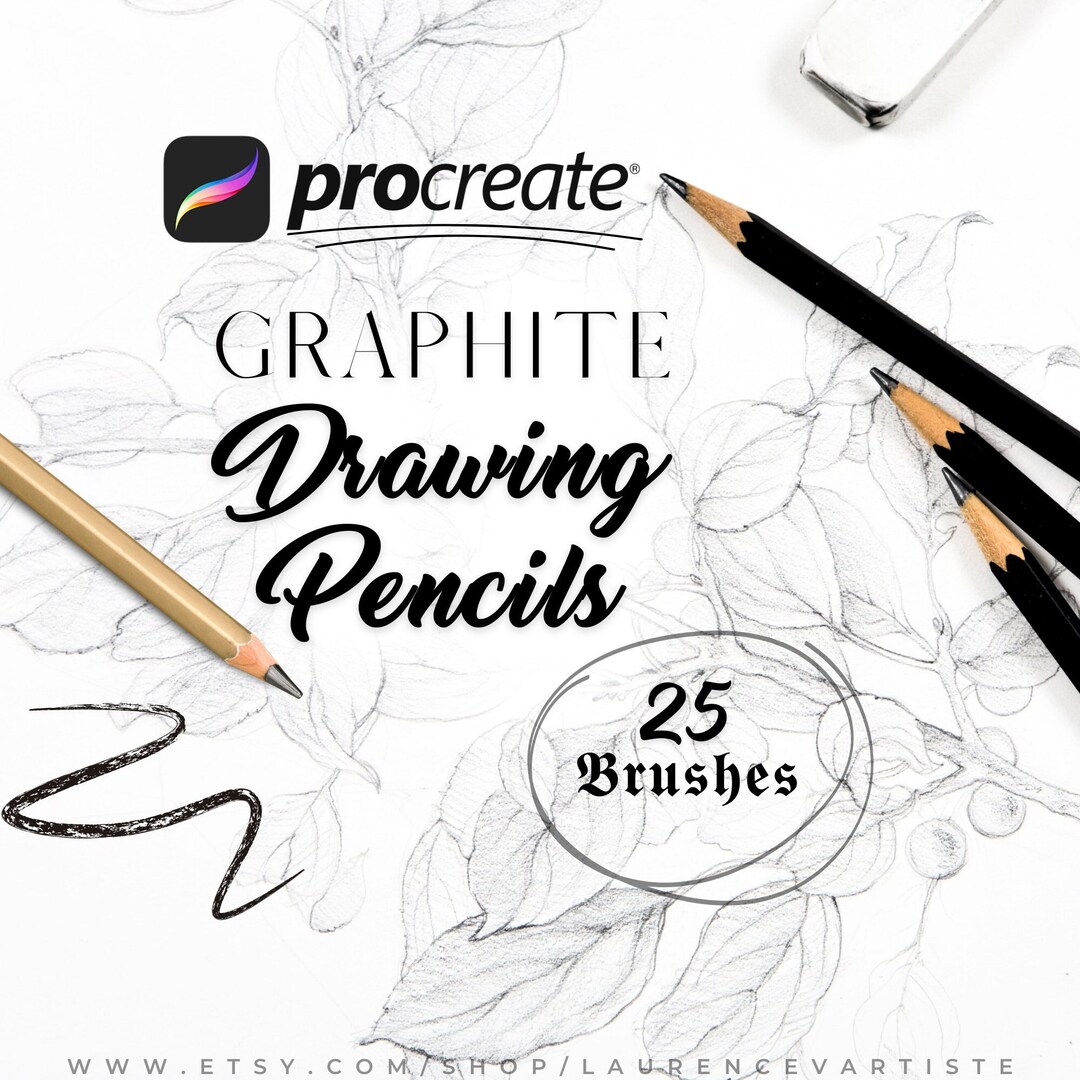 Procreate Brushes | Graphite Pencil Sketch Drawing Texture Linework ...