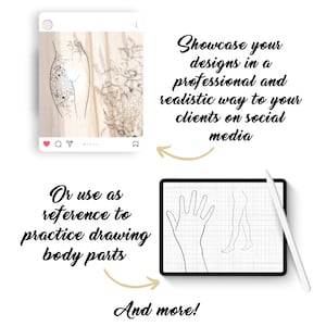 Procreate Brushes | Body Pose Part Stamps and PNG | Female Realistic ...