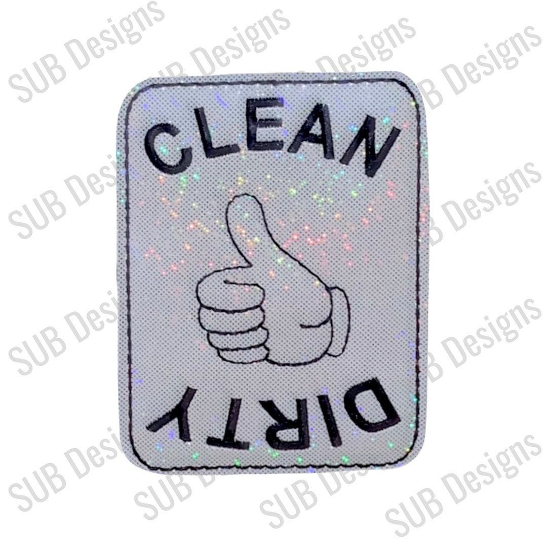Clean Dirty Thumbs up Down Dishwasher Sign in the Hoop Embroidery ...