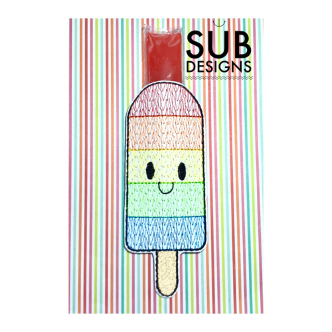 Rainbow Freeze Pop Holder Popsicle in the Hoop Embroidery Design ...