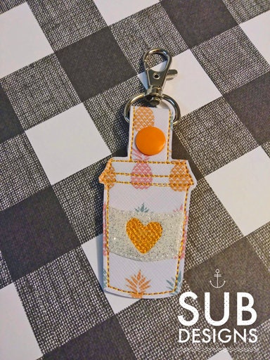 Coffee Cup Heart Snap Tab Design in the Hoop Embroidery - Etsy