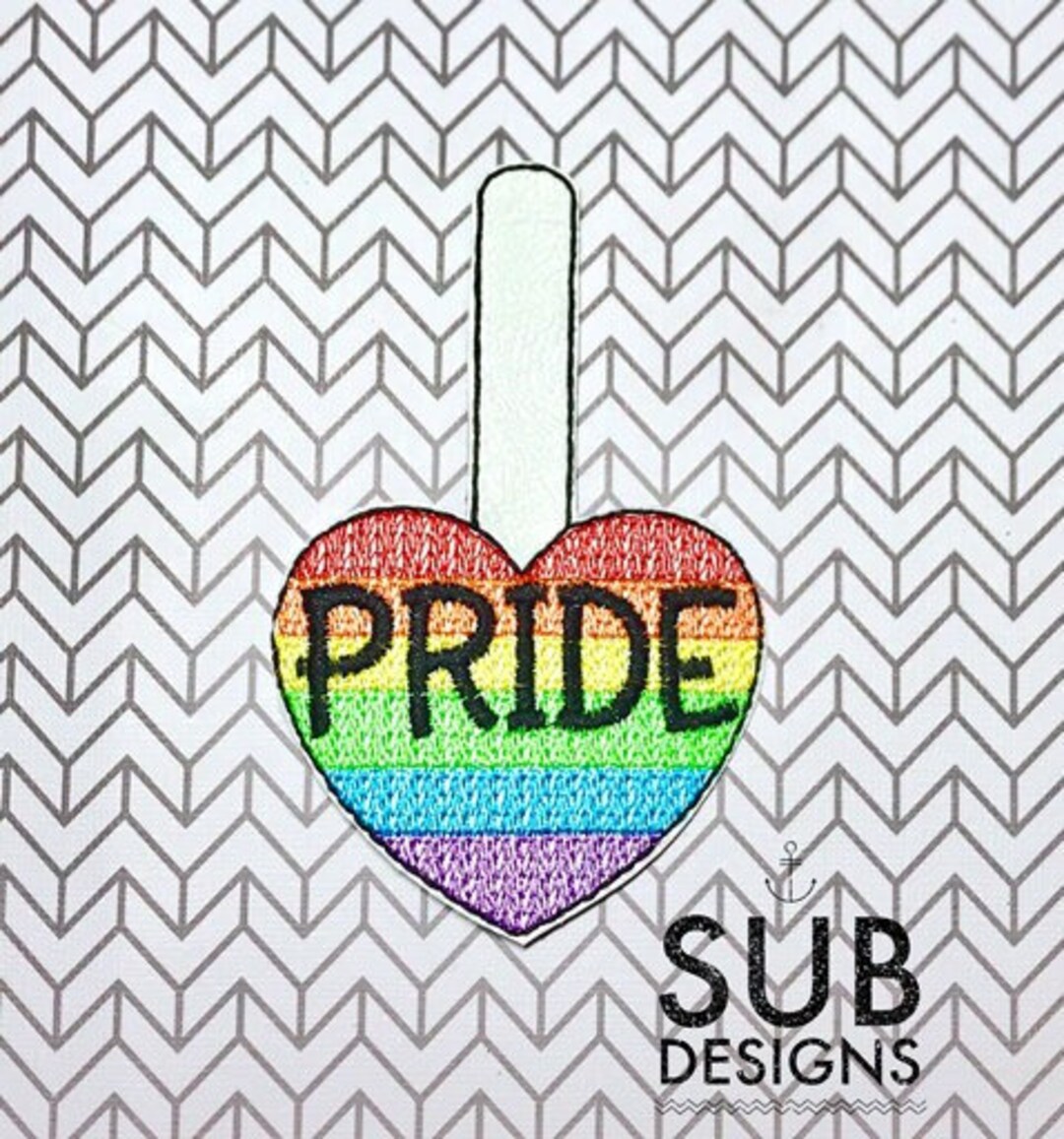 Pride Rainbow Snap Tab Design in the Hoop Embroidery Embroider Keychain Keyfob Key Chain Fob ...