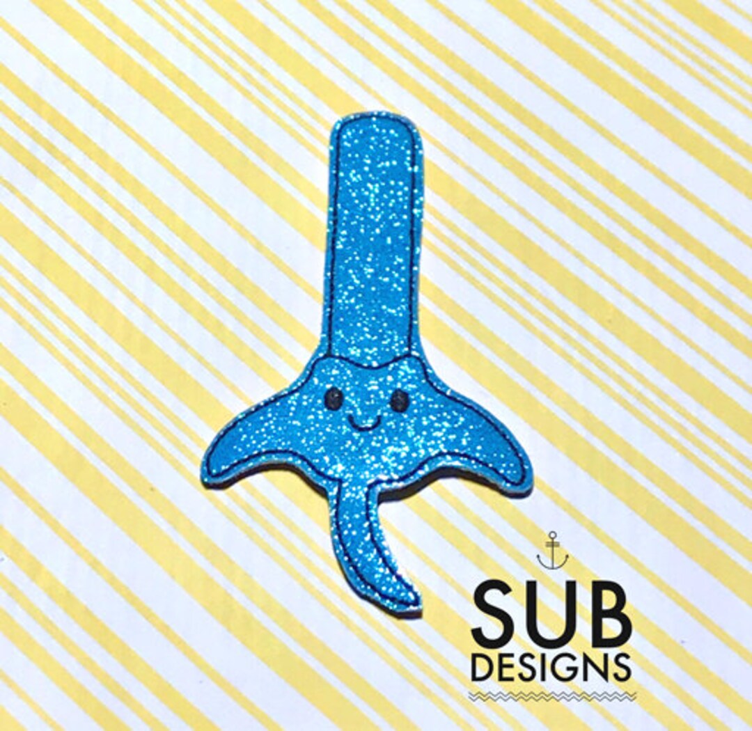 Stingray Snap Tab in the Hoop Embroidery Design Embroider Felt Feltie ...