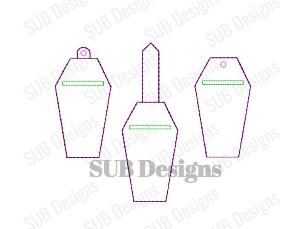 Coffin Shaped Lip Balm Holder in the Hoop Embroidery Design Embroider ...