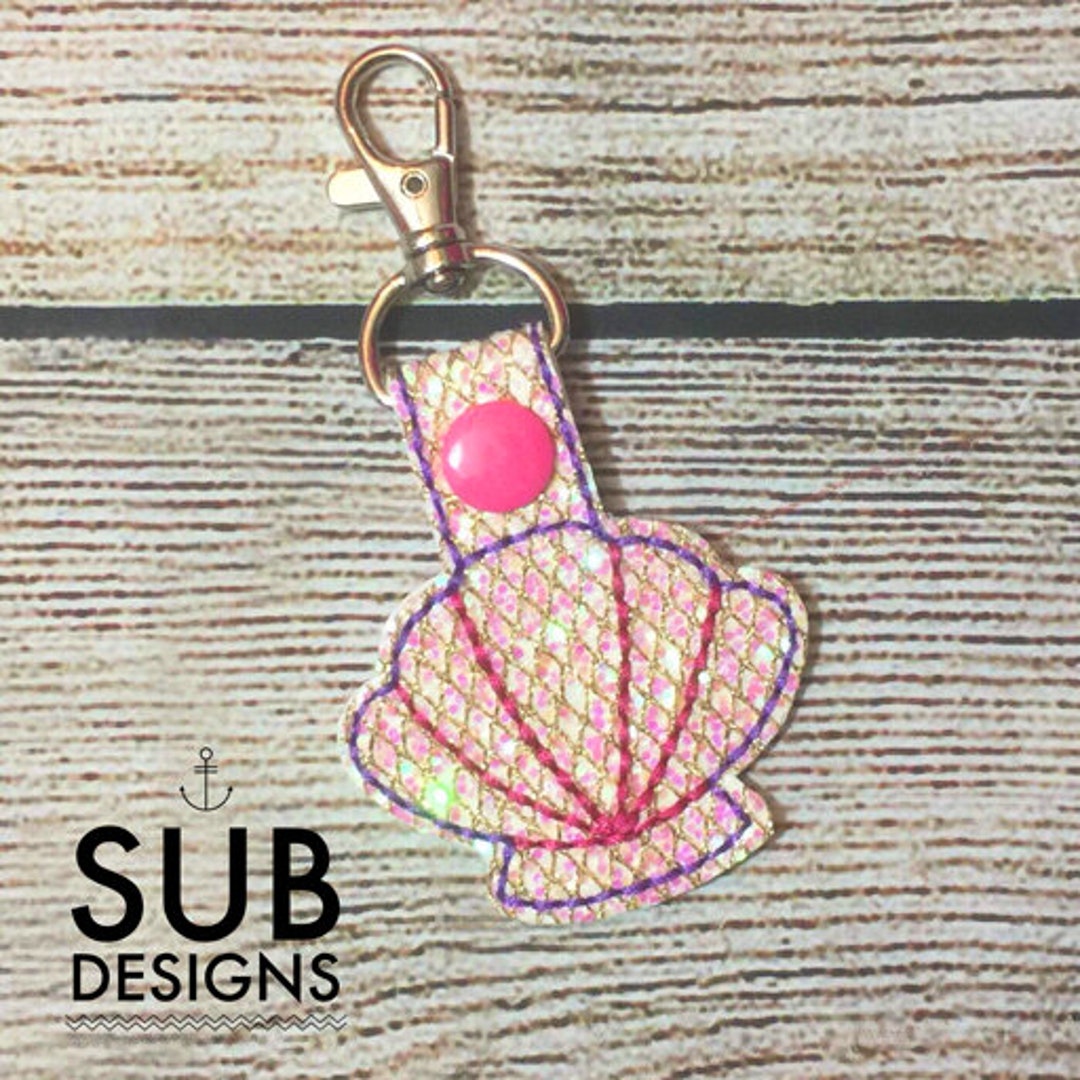 Seashell Sea Shell Snap Tab Design in the Hoop Embroidery Embroider ...