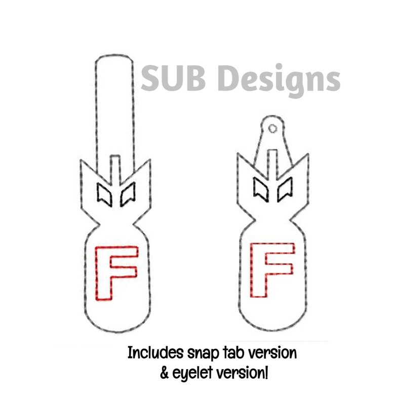 F Bomb Snap Tab Design in the Hoop Embroidery Embroider - Etsy