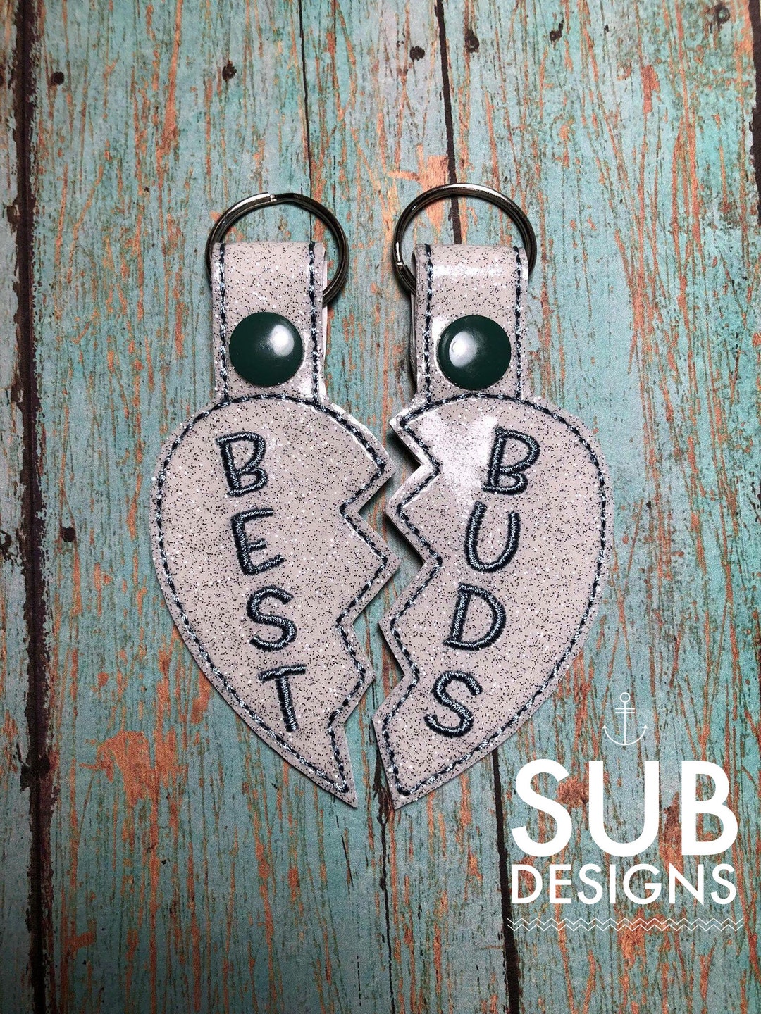 Best Buds Snap Tab Design in the Hoop Embroidery Embroider Keychain ...