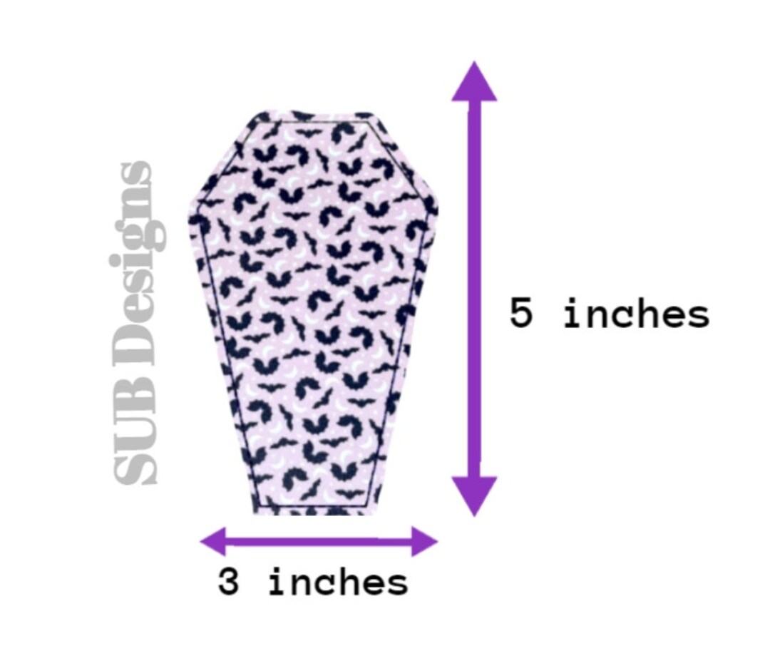 Coffin Shaped Freeze Pop Holder Popsicle in the Hoop Embroidery Design ...