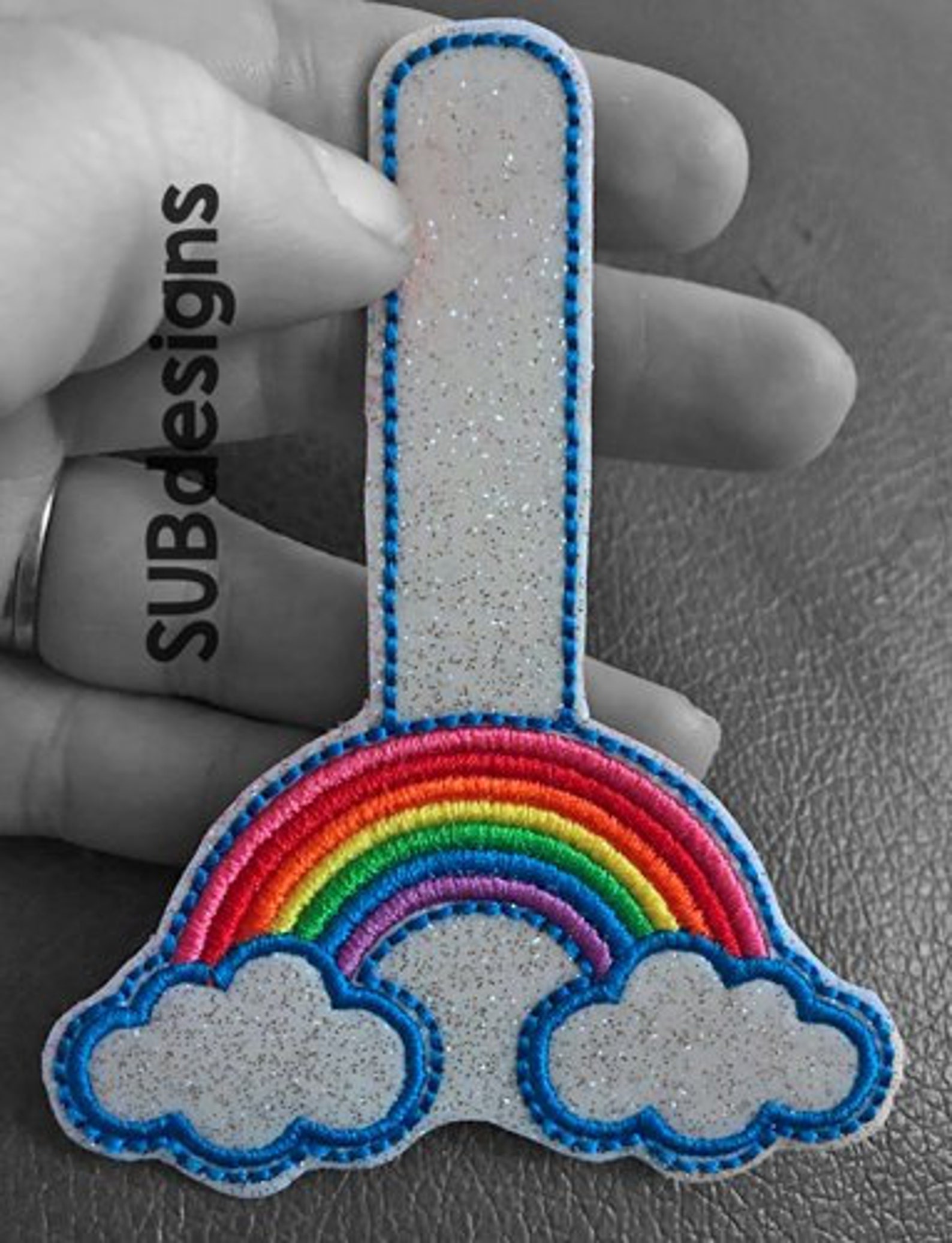 Rainbow Snap Tab Design in the Hoop Embroidery Embroider Keychain ...
