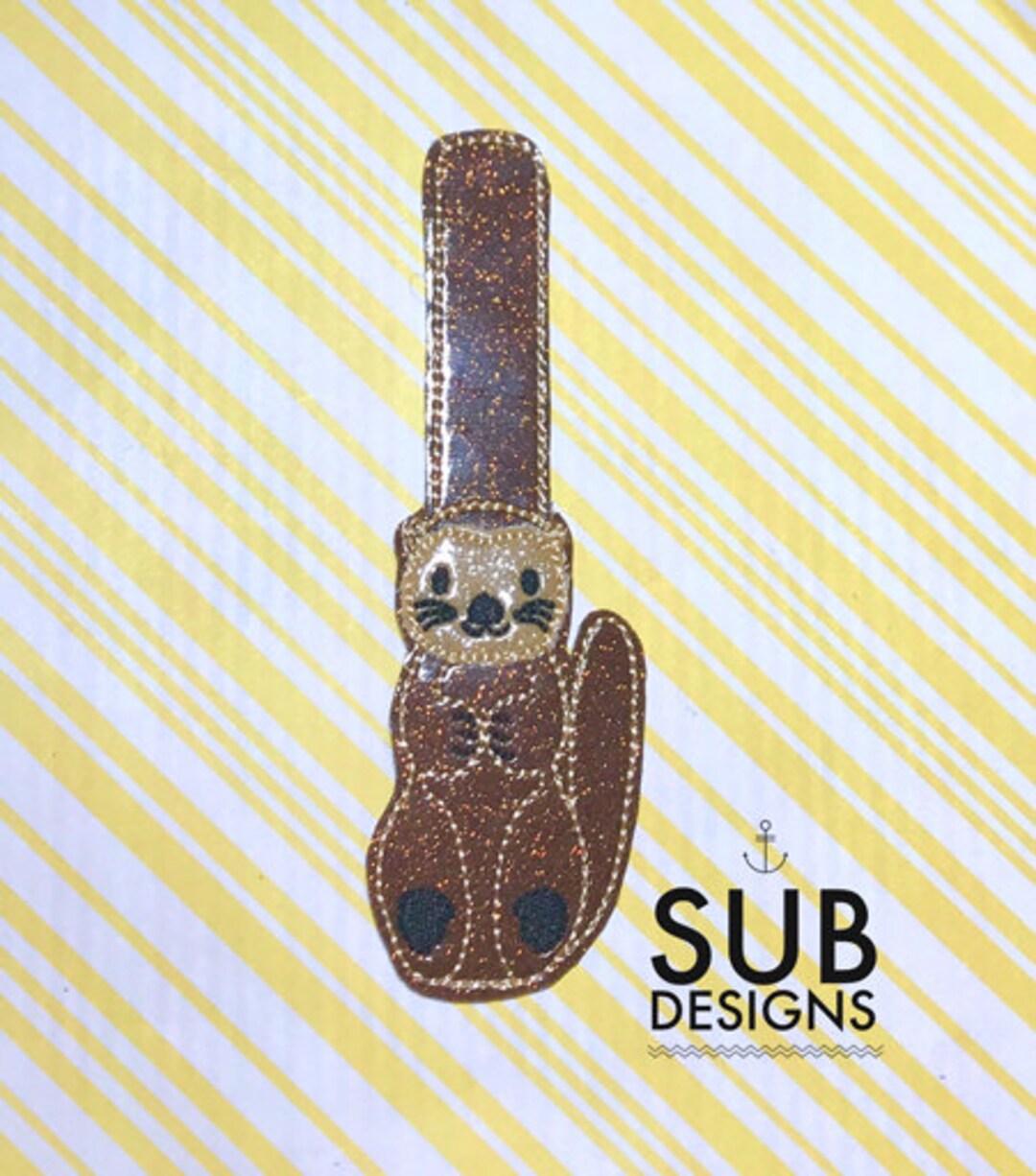 Otter Snap Tab Design in the Hoop Embroidery Embroider Keychain Keyfob ...