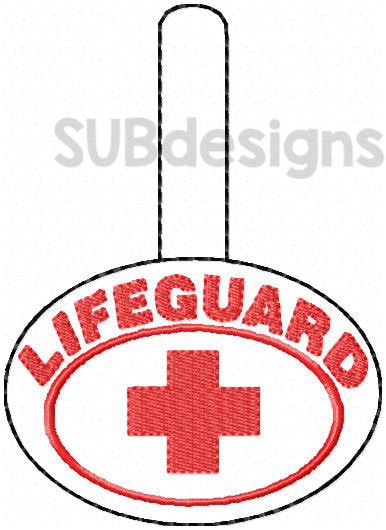 Lifeguard Snap Tab Design in the Hoop Embroidery Embroider Keychain ...