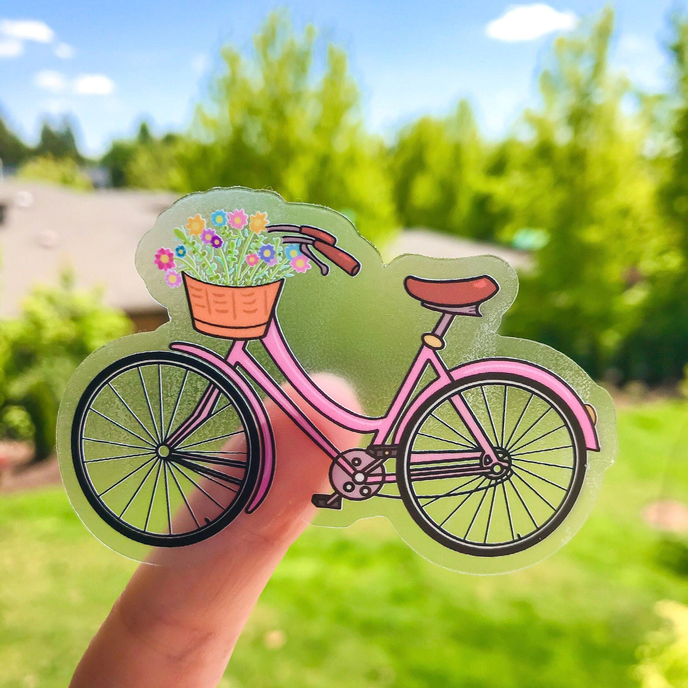 Bicycle Sticker Floral Sticker Clear Sticker Waterproof - Etsy