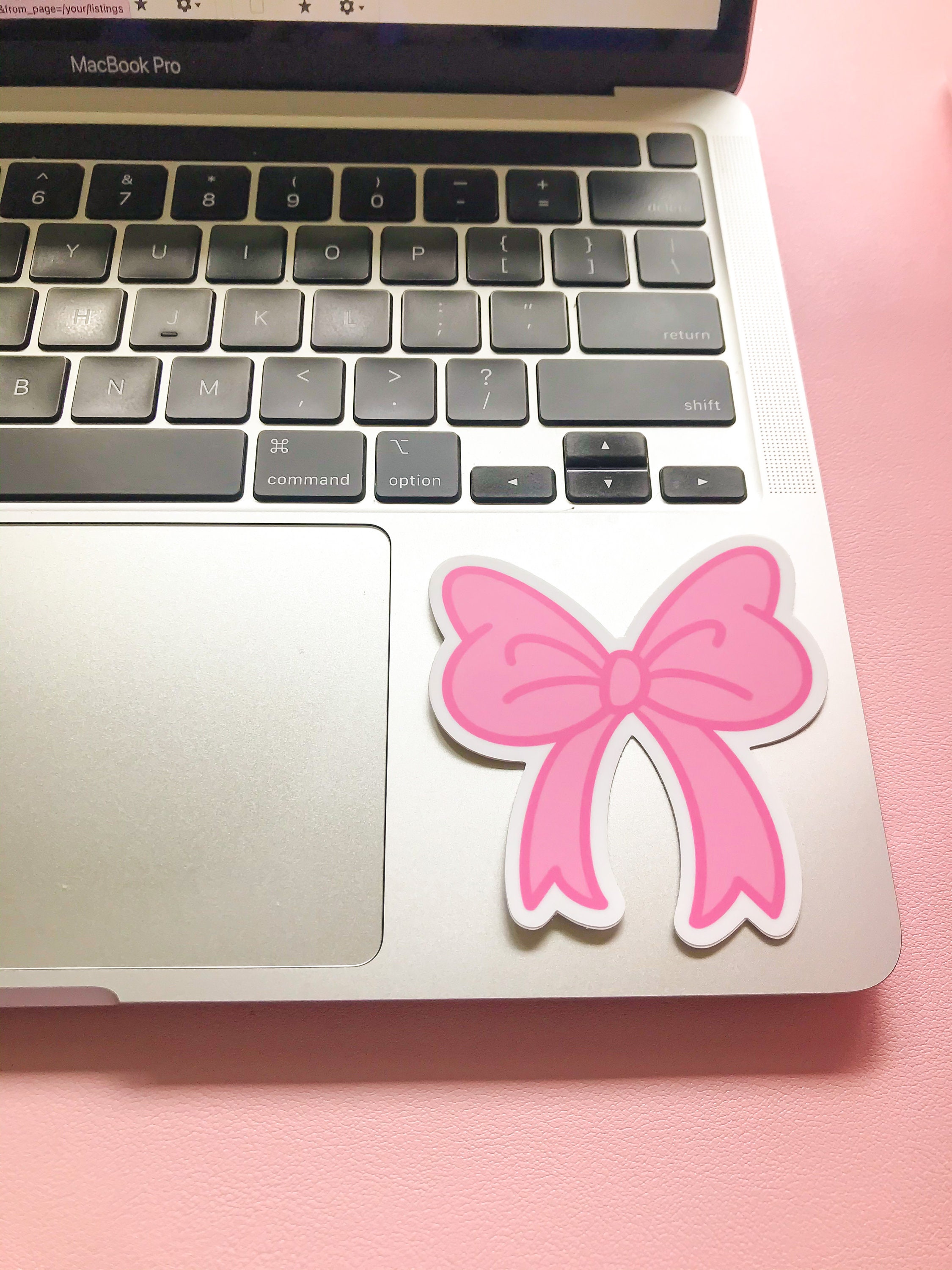 Pink Bow Sticker | Cute Preppy Sticker | Waterproof Decal | Laptop ...