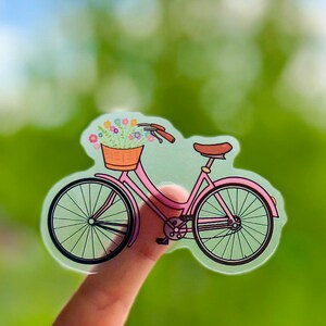 Bicycle Sticker | Floral Sticker | Clear Sticker | Waterproof | Laptop ...