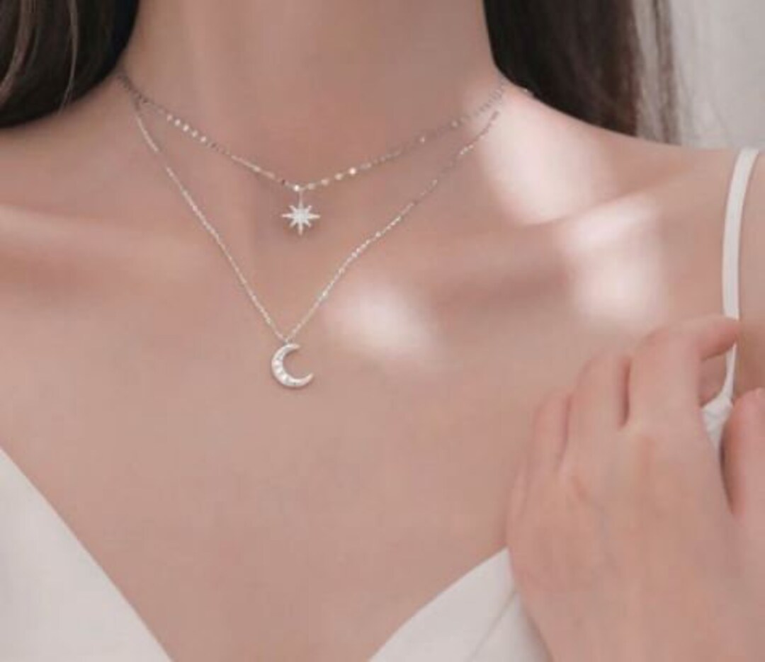 Moon Necklace Star Necklace VSCO Girls Necklace MOON - Etsy