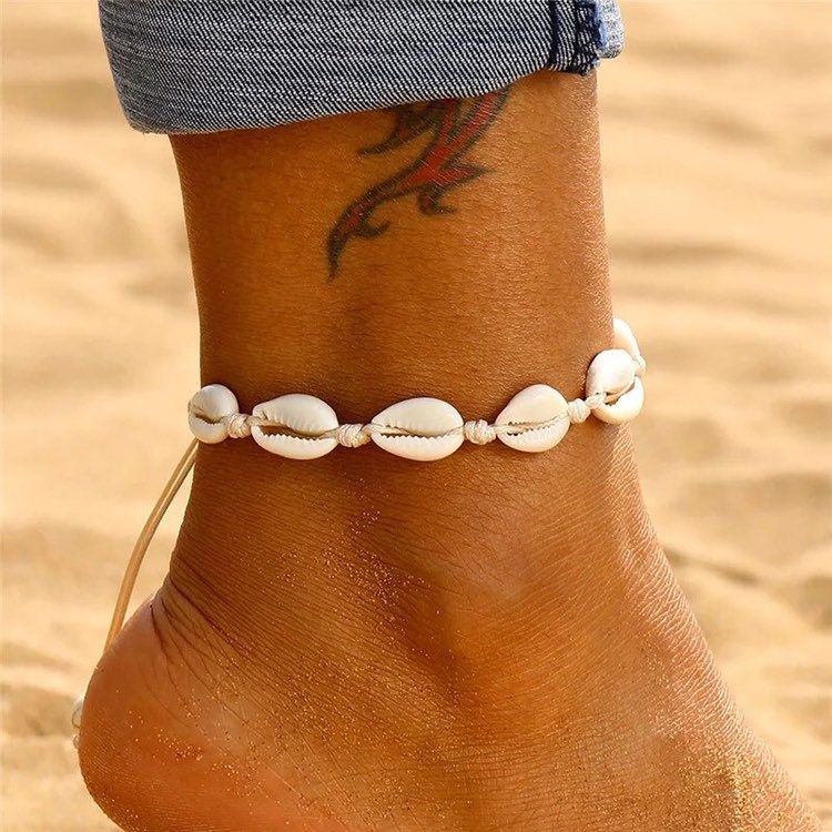Shell Anklet Boho Anklet Shell Anklet Cowrie Shell Anklet Etsy