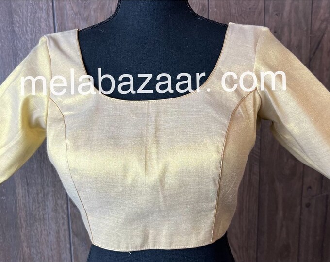 Light Gold Blouse for Saree, Lehenga / Padded / Free Shipping in US - Etsy