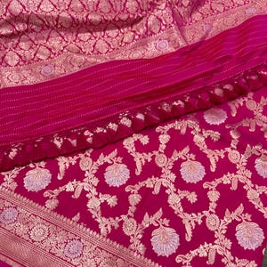 Pure Katan Silk Jangla Banarasi Saree / Free Shipping in US - Etsy
