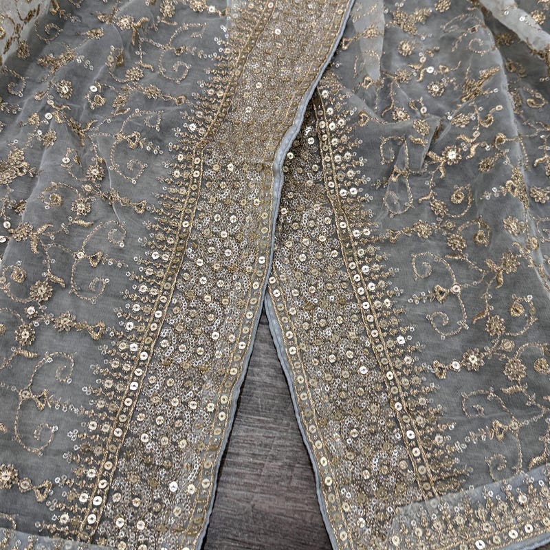 Silver Long Dupatta - Etsy