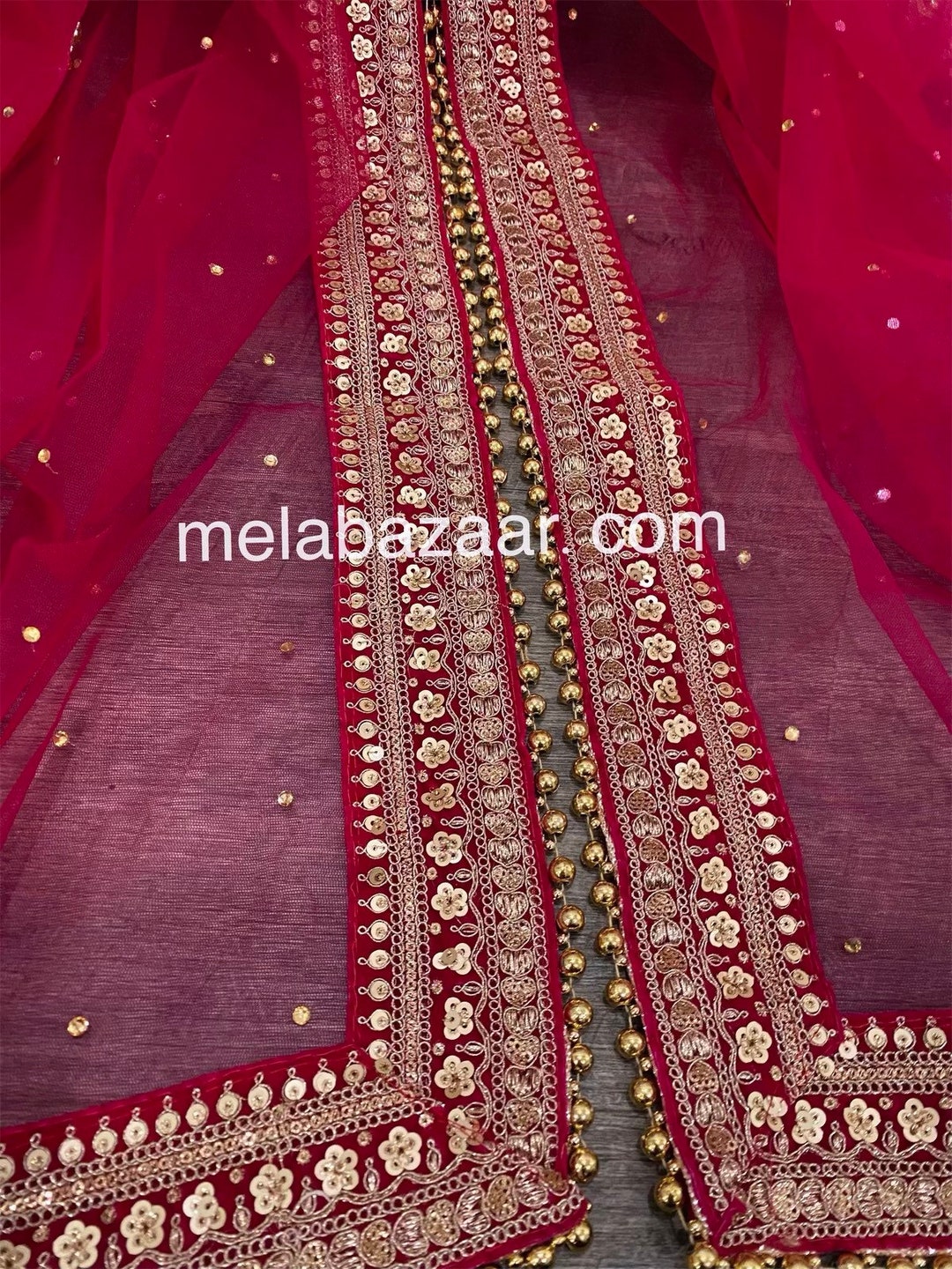 Bridal Rani Pink Net Dupatta /stole /wrap, Free Shipping in US - Etsy