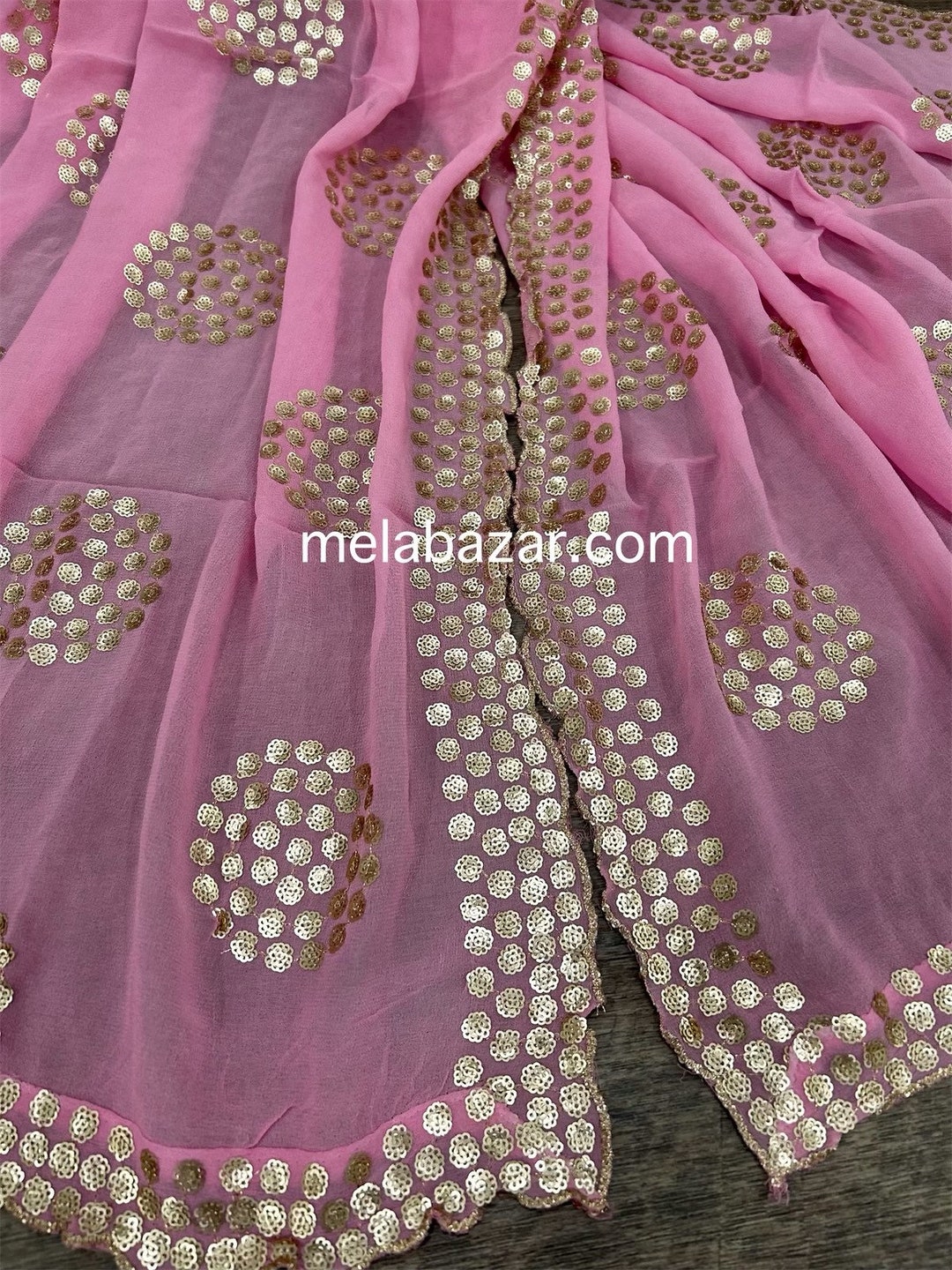 Fine Georgette Pink Dupatta /stole/wrap/ Free Shipping in US - Etsy
