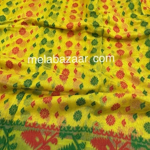 Yellow Jamdani Soft Saree / Fall Attached/ Free Shipping in US - Etsy