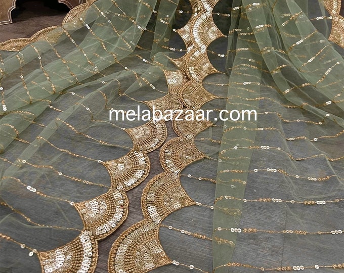 Sage Green Net Dupatta /stole/wrap/ Free Shipping - Etsy