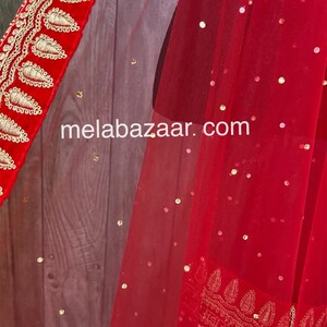 Bridal Red Net Dupatta /stole/wrap/free Shipping in US - Etsy