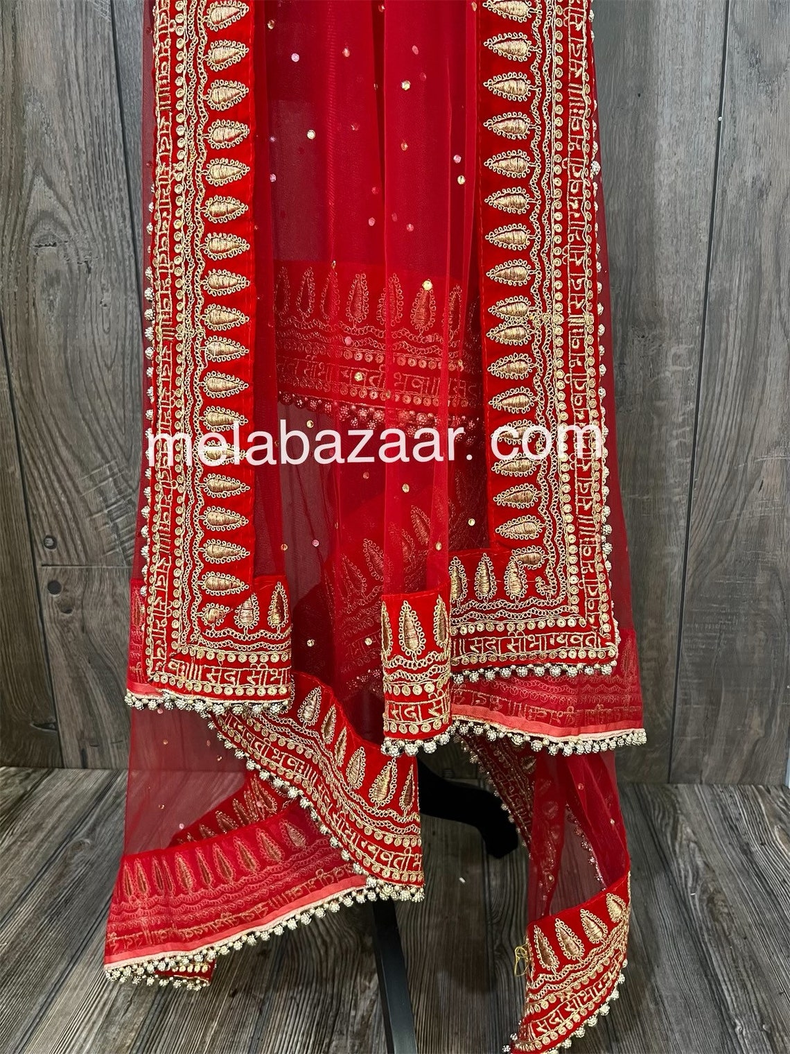 Bridal Red Net Dupatta /stole/wrap/free Shipping in US - Etsy
