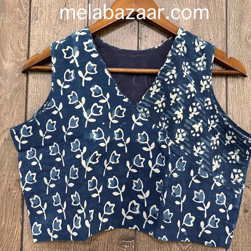 Block Print Saree Indigo - Etsy