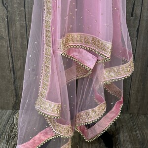 Bridal Light Pink Dupatta /stole/wrap/free Shipping in US - Etsy