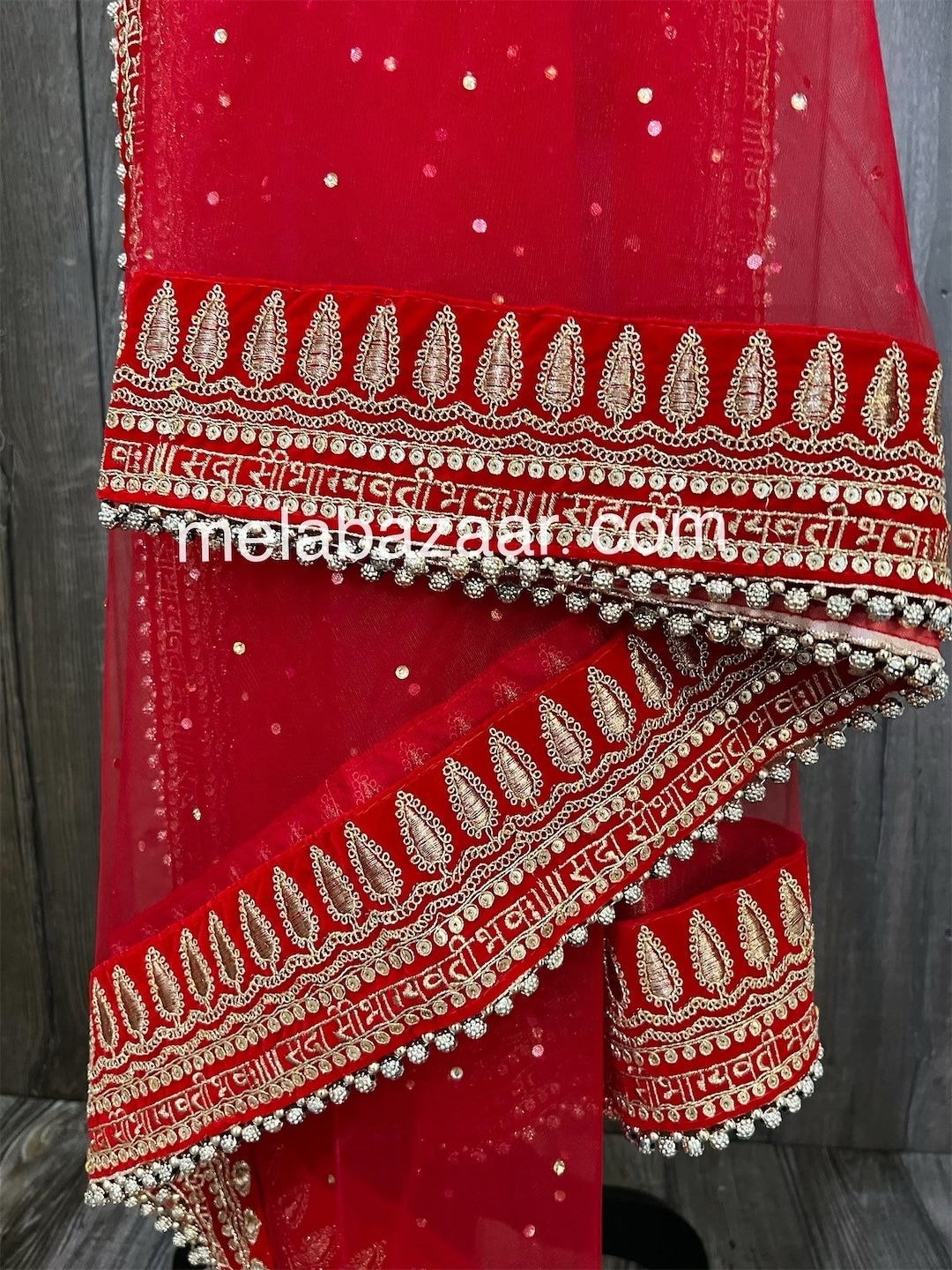 Bridal Red Net Dupatta /stole/wrap/free Shipping in US - Etsy