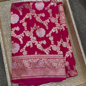 Pure Katan Silk Jangla Banarasi Saree / Free Shipping in US - Etsy