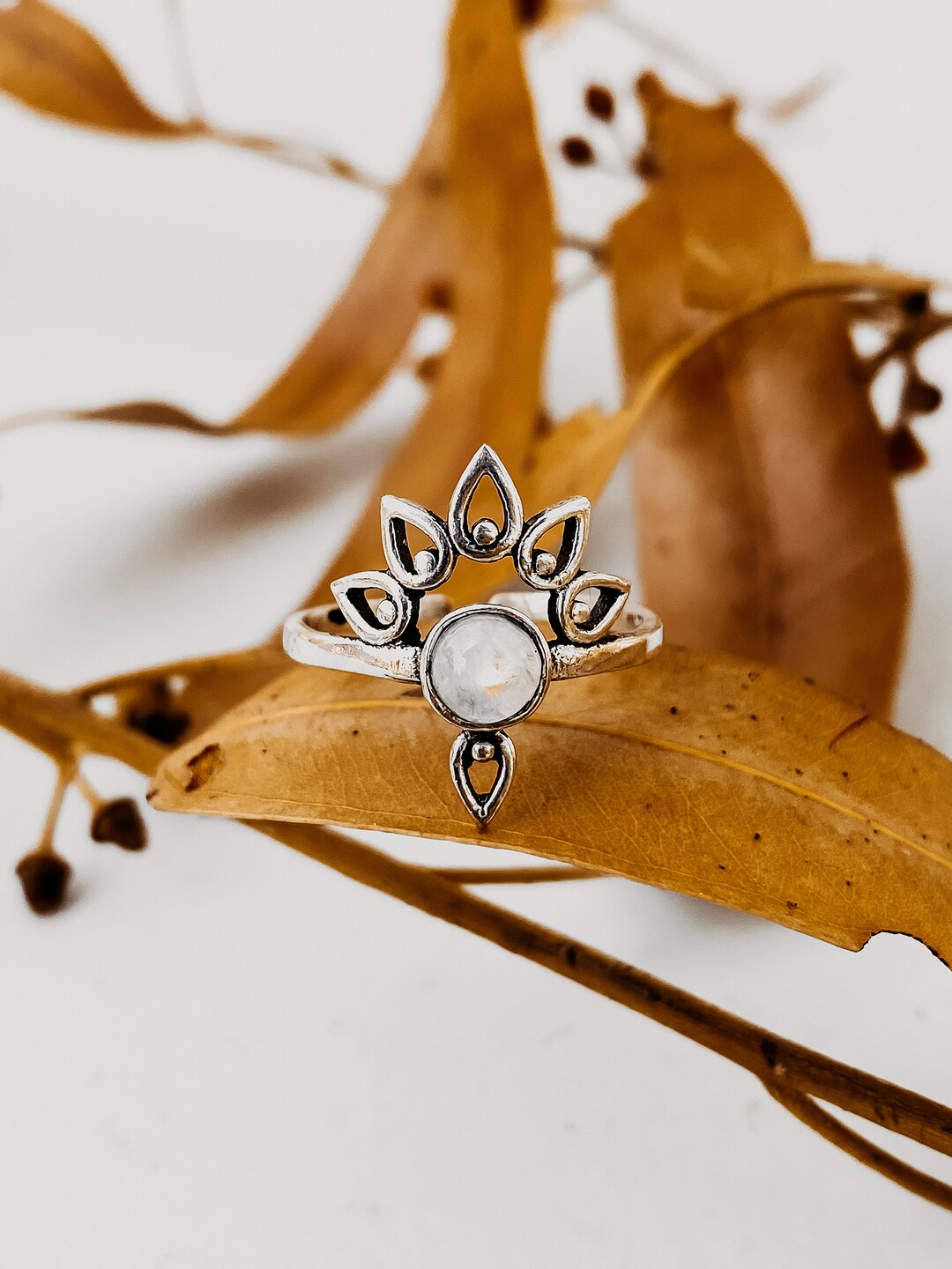 Astral Ring Silber I Mondstein Boho I Edelsteinring I Geschenk Frau I ...