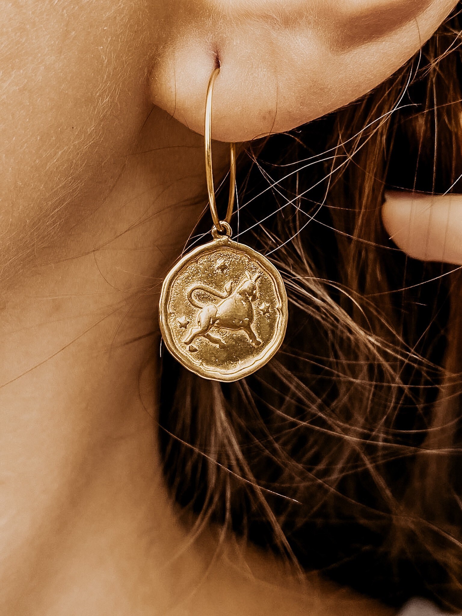 Taurus Star Sign Earrings I Individual Zodiac Present I the Bull I Boho ...