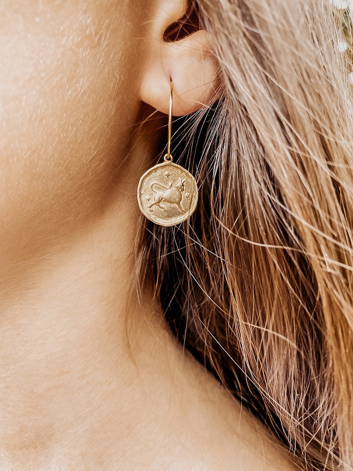 Taurus Star Sign Earrings I Individual Zodiac Present I the Bull I Boho ...
