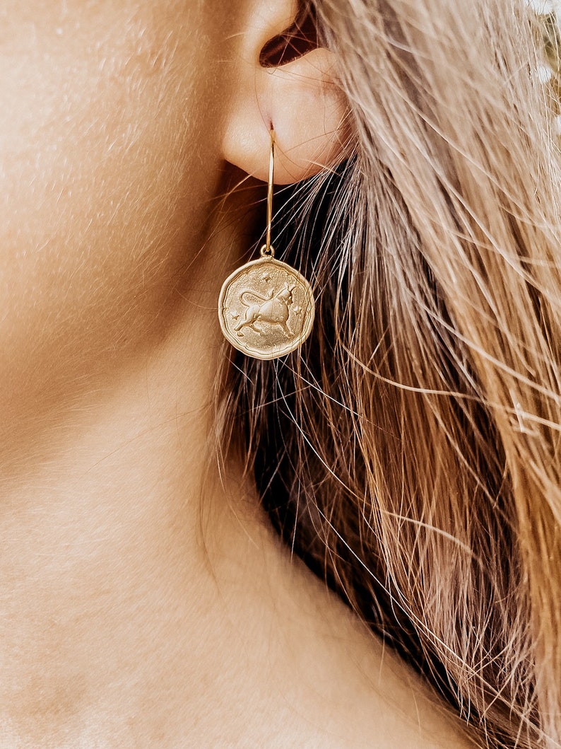 Taurus Star Sign Earrings I Individual Zodiac Present I the Bull I Boho ...