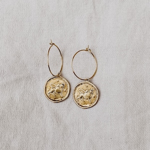 Taurus Star Sign Earrings I Individual Zodiac Present I the Bull I Boho ...