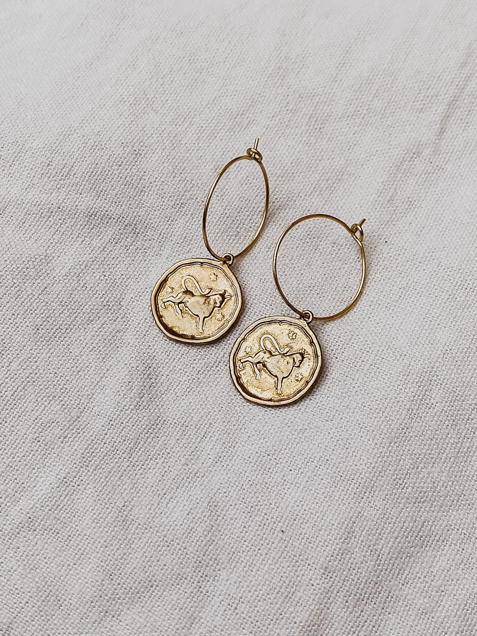 Taurus Star Sign Earrings I Individual Zodiac Present I the Bull I Boho ...