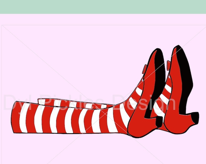 Wizard of Oz Ruby Red Slippers With Wicked Witches Legs Color Svg - Etsy