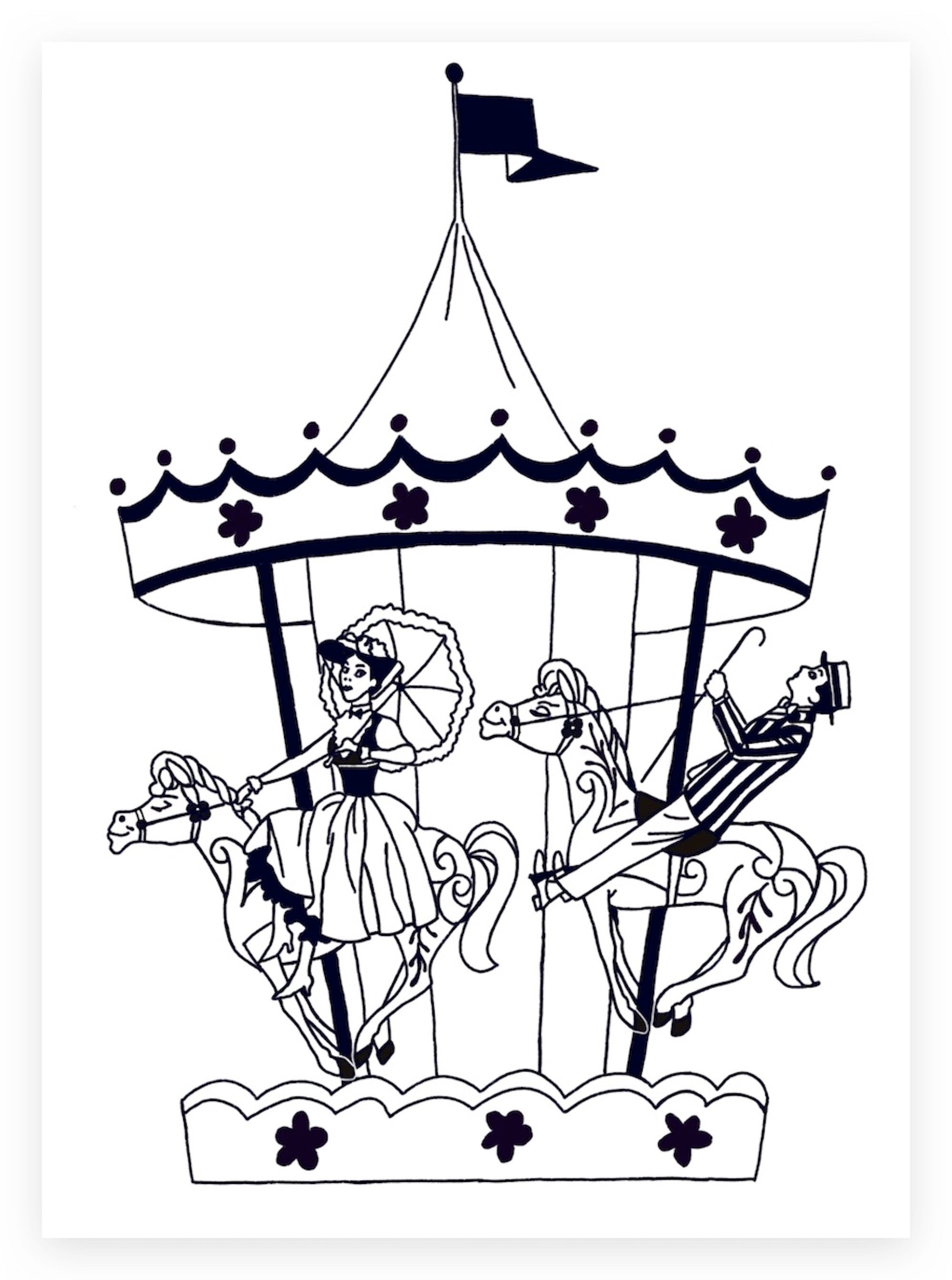 Mary Poppins Bert Chimney Sweep Carousel Silhouette | Etsy