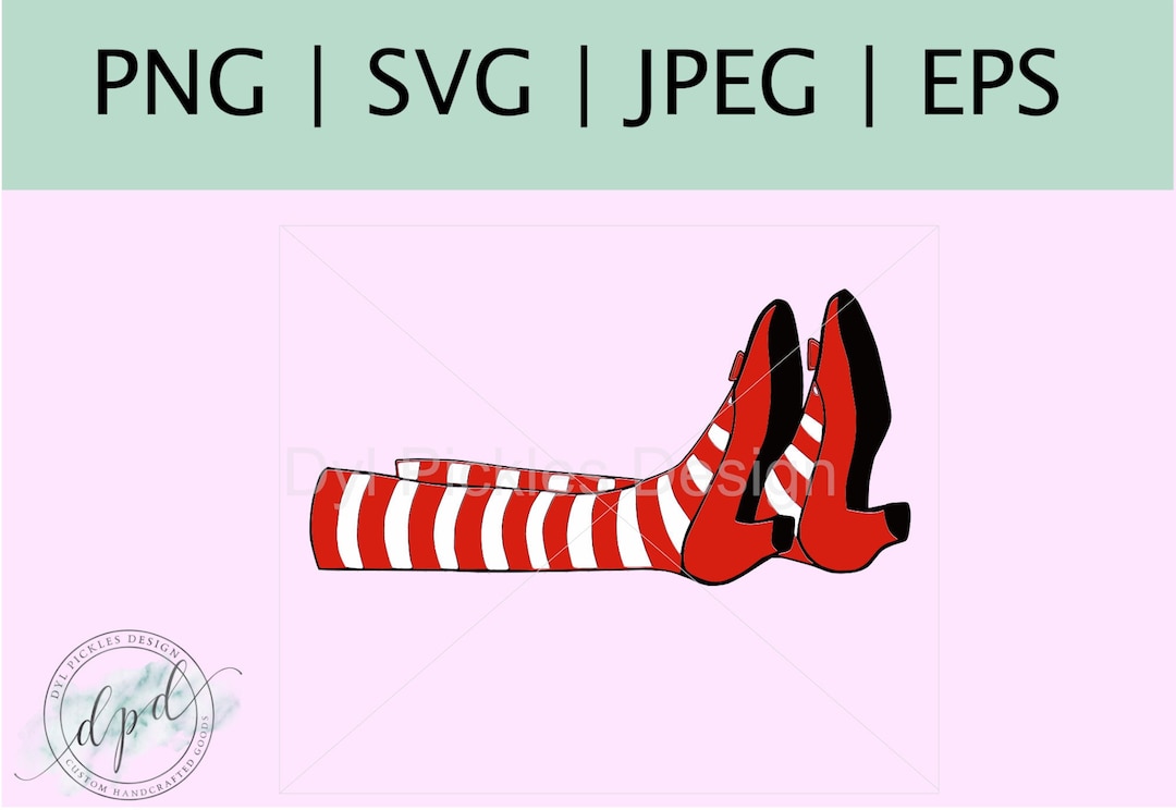 Wizard of Oz Ruby Red Slippers With Wicked Witches Legs Color Svg - Etsy
