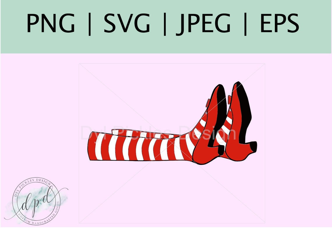 Wizard of Oz Ruby Red Slippers With Wicked Witches Legs Color Svg - Etsy