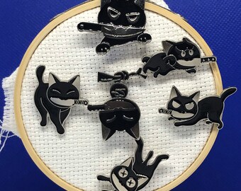 Black Cat Knife Pin - Etsy
