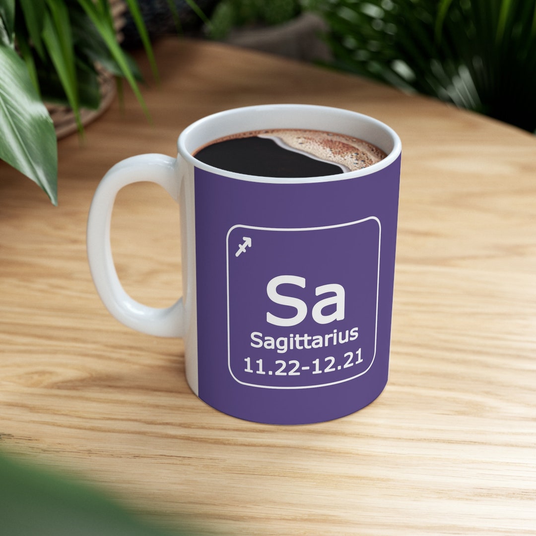 Sagittarius Zodiac Periodic Table of the Elements Mug, Astrology Mug ...